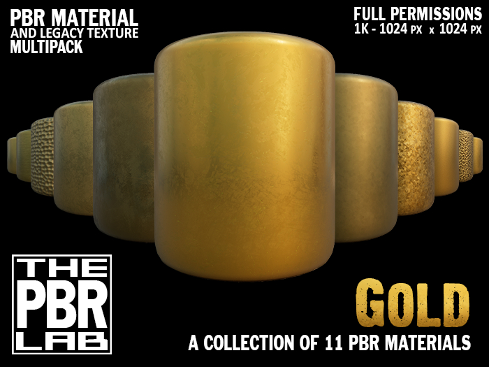 Second Life Marketplace - The PBR Lab - Gold Multipack - PBR Material & 3D Textures